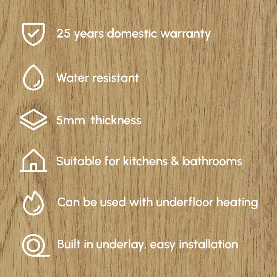 Luvanto Click Plus Natural Oak | LVT | Click + Underlay