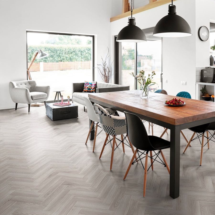 Luvanto Design - Herringbone Pearl Oak | Glue Down LVT